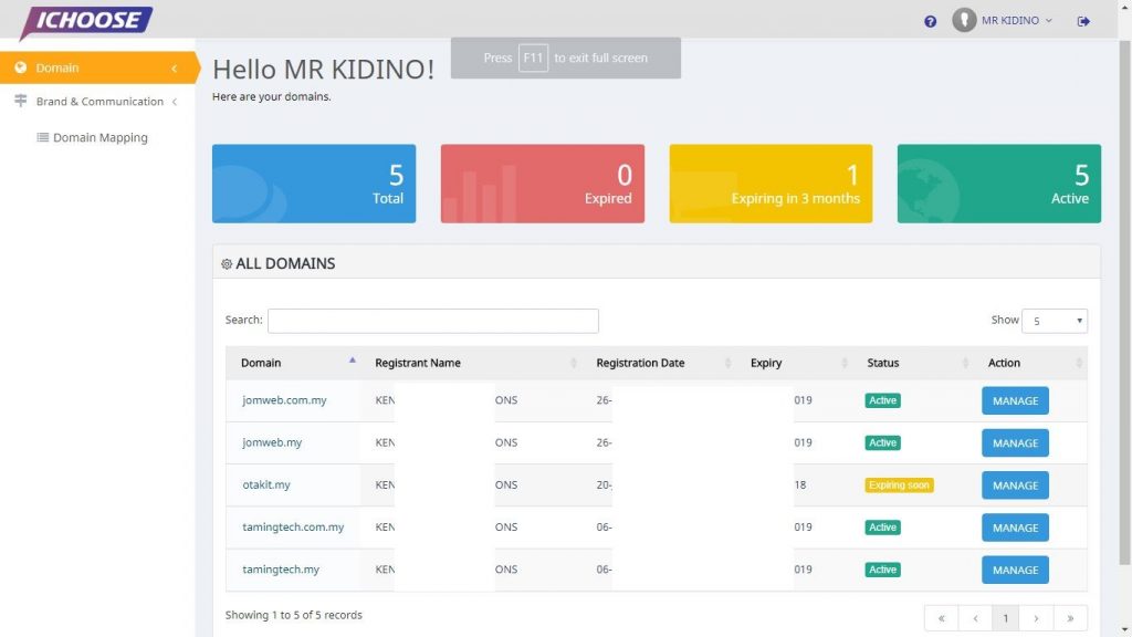 Mynic Domain Management System Berwajah Baharu. – Otakit
